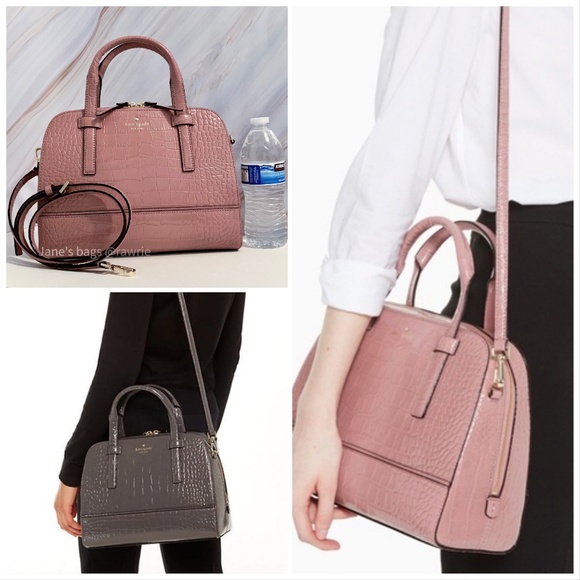 kate spade | Bags | New Kate Spade Felix Croc Embossed Patent Leather ...